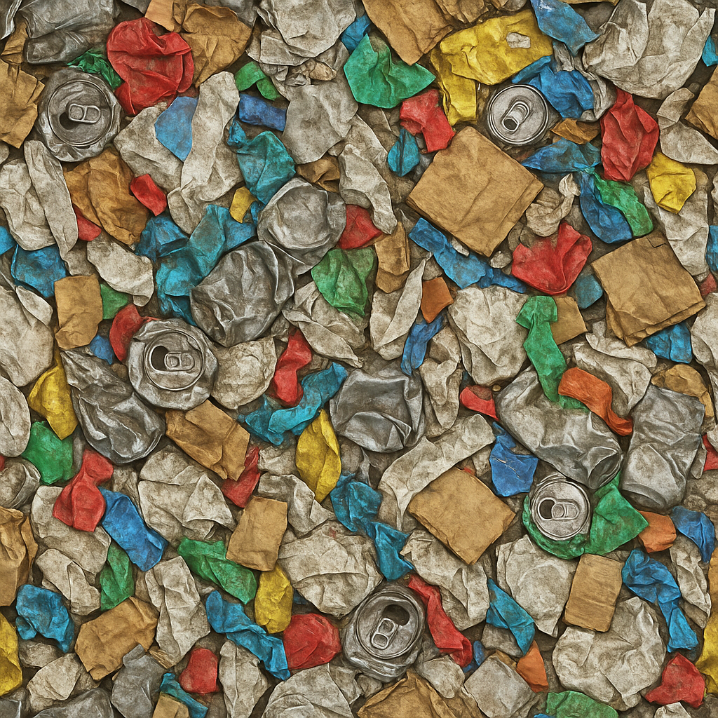 AI-Generated Seamless PBR Texture — Texture of a compacted garbage cube ...