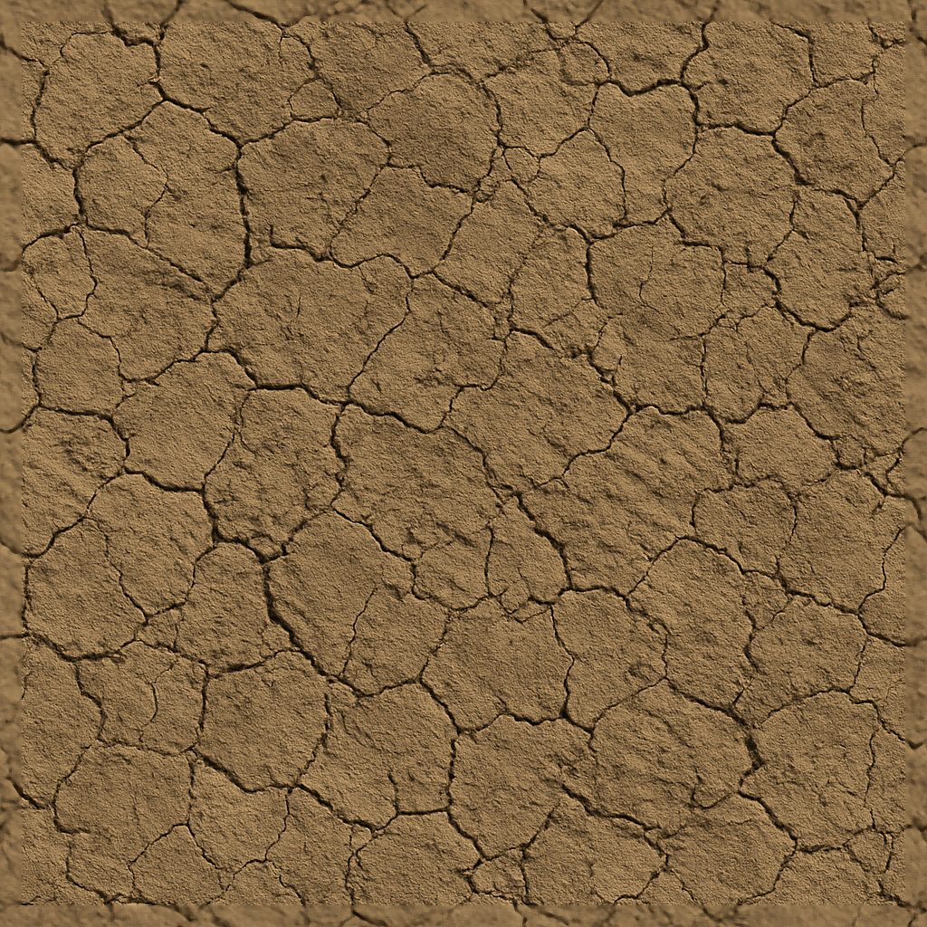 Hard Mud Crust Seamless 3D PBR Texture 8K