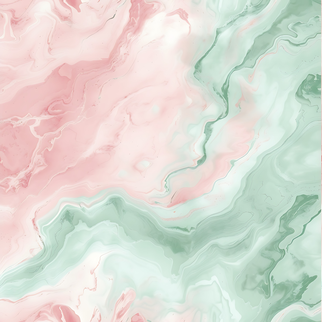 Marble With Pastel Blush Pink And Mint Green Veins PBR Texture ...